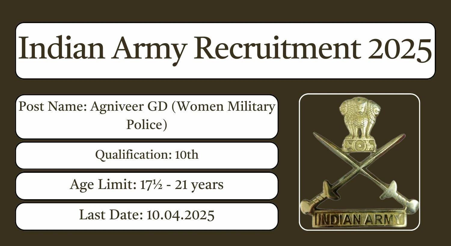 indian-army-recruitment-2025-agniveer-gd-women-military-police-posts ...
