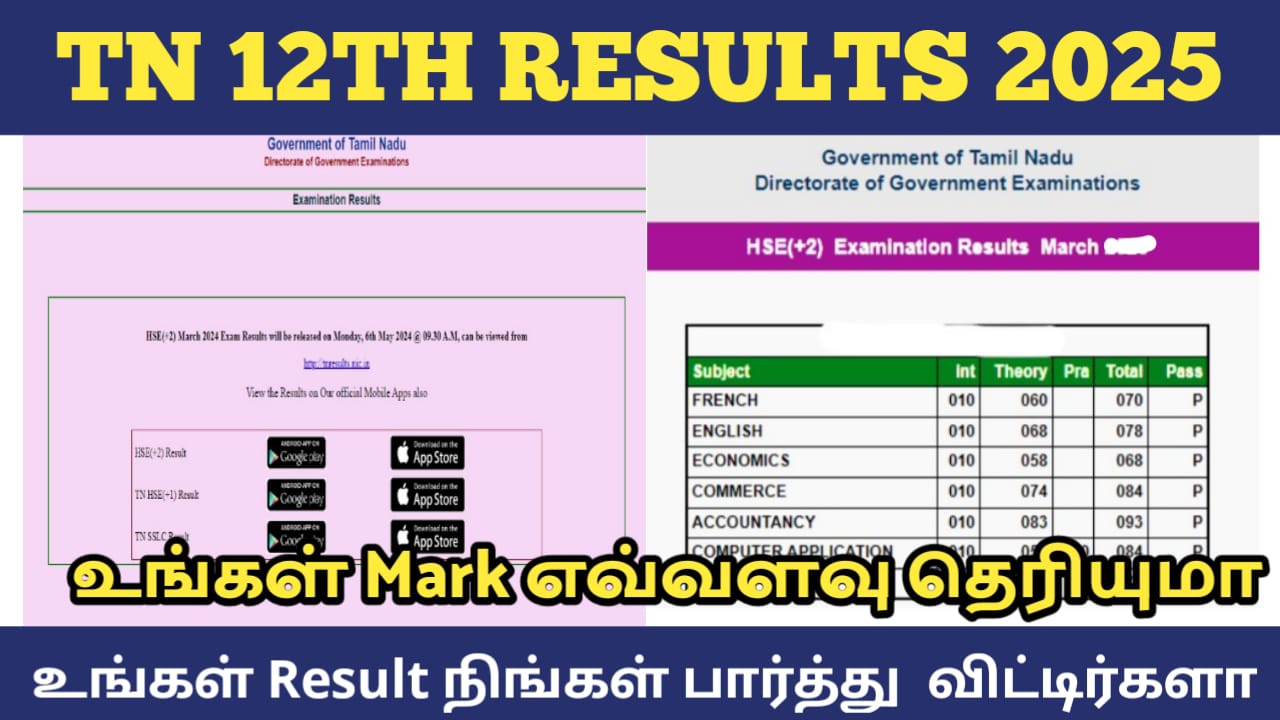 TN 12th public Exam Result 2025
